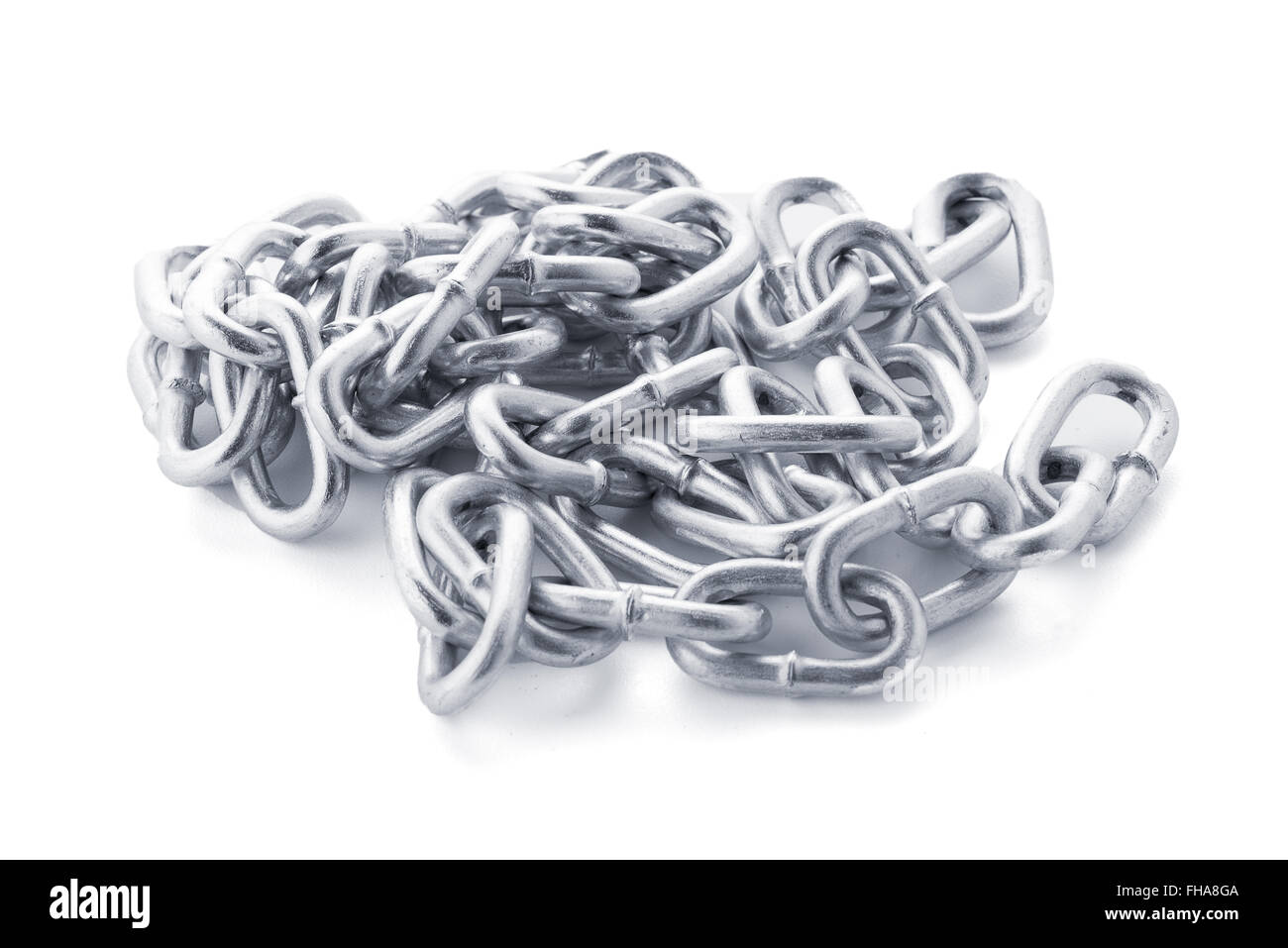 Closeup on silver chain isolated on the white background Stock Photo ...