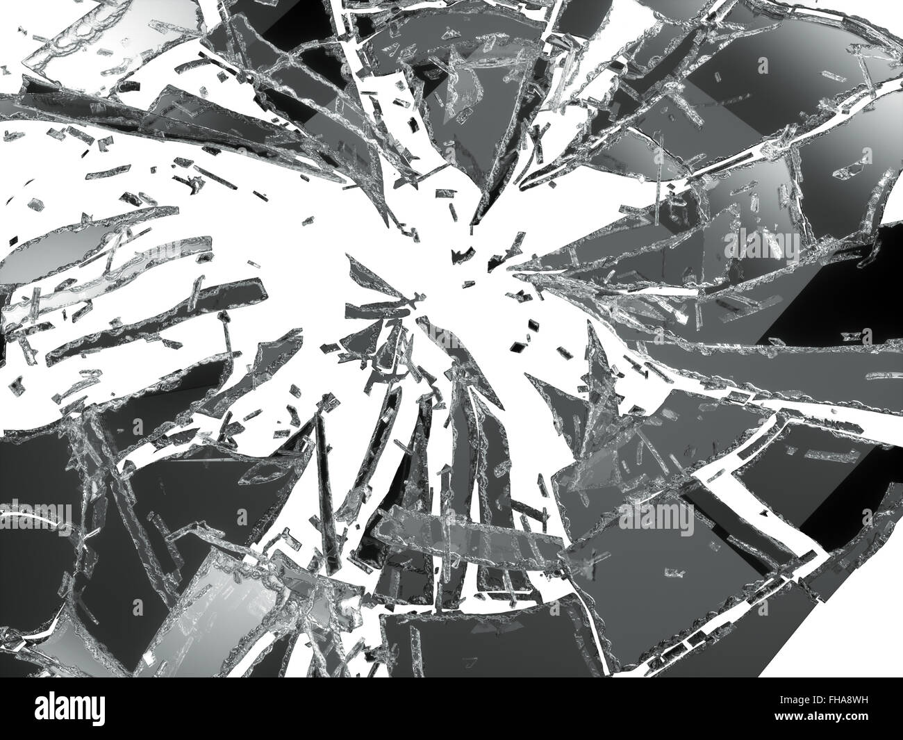 Broken and damaged glass isolated on white background Stock Photo - Alamy