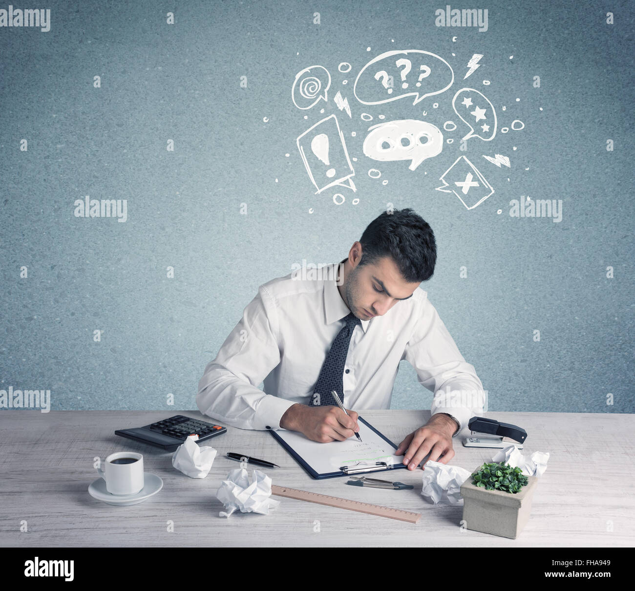 Business person in doubt and confused Stock Photo - Alamy