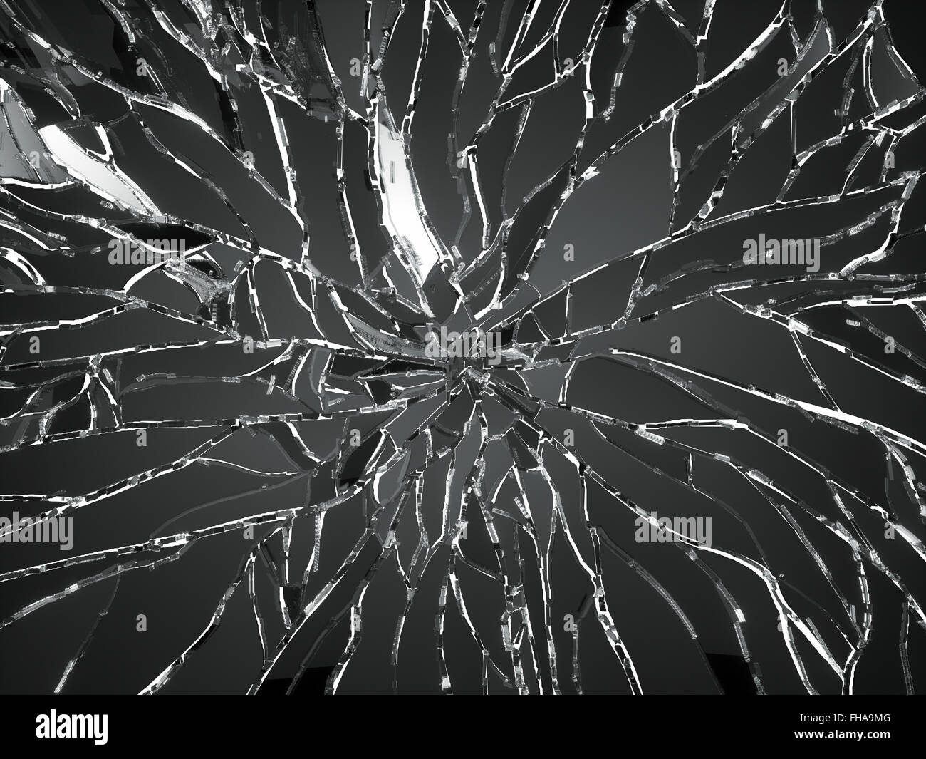 Smashed and shattered glass isolated on white Stock Photo - Alamy