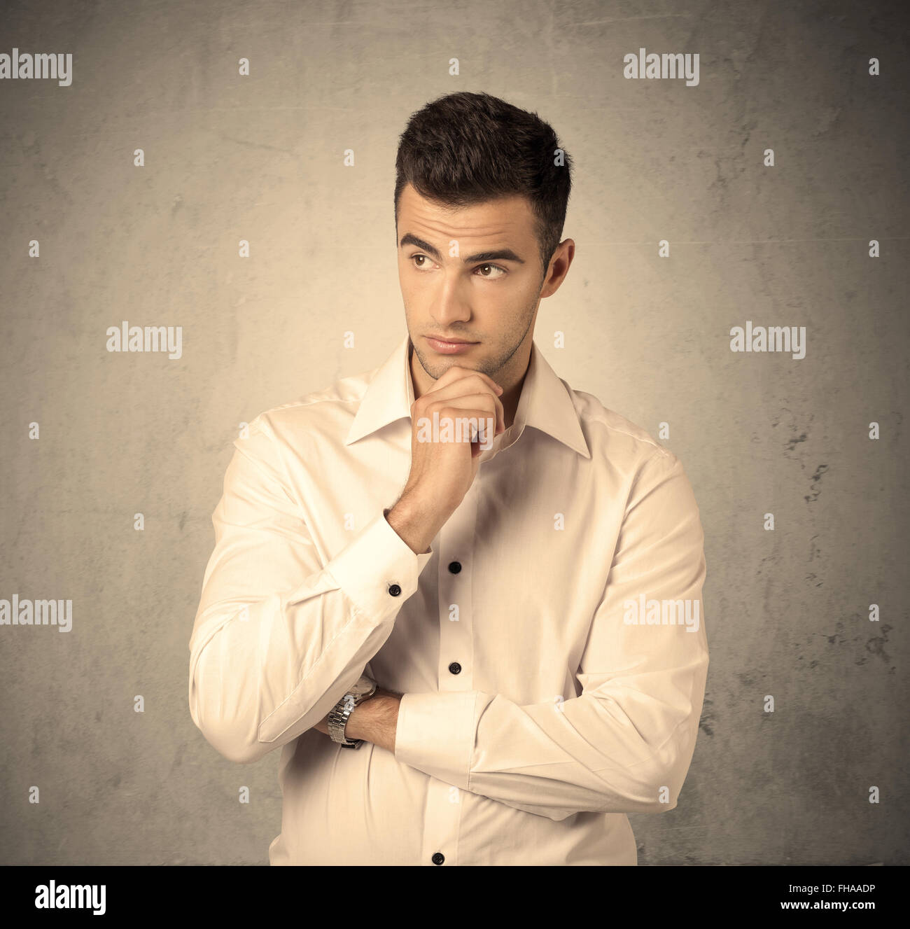 Sales worker making face expressions Stock Photo - Alamy