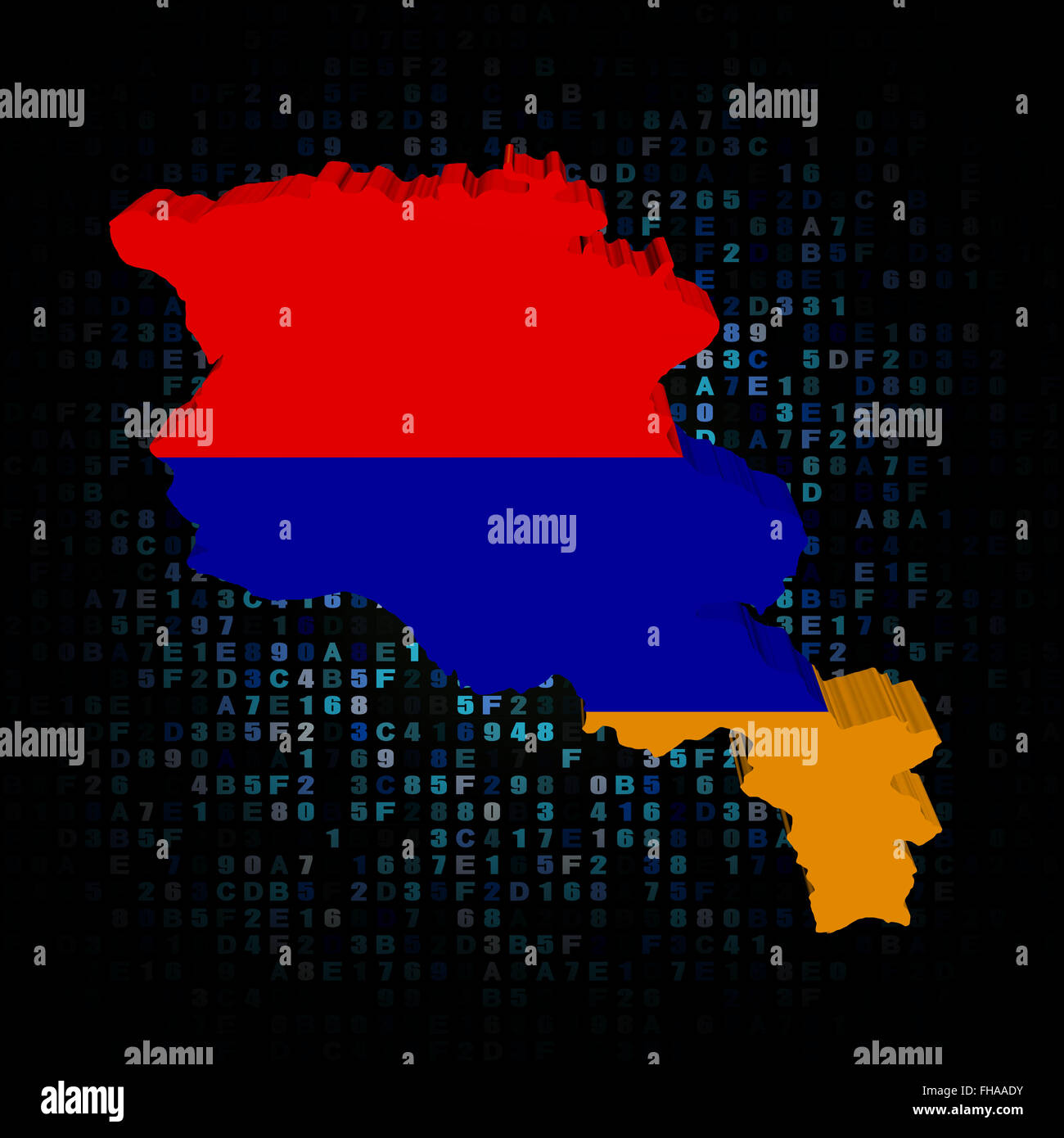 Armenia map flag on hex code illustration Stock Photo - Alamy