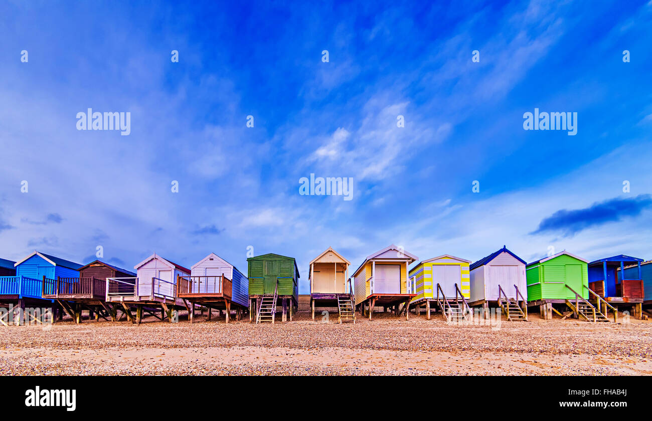 Row of multi colored beach houses hi-res stock photography and images ...