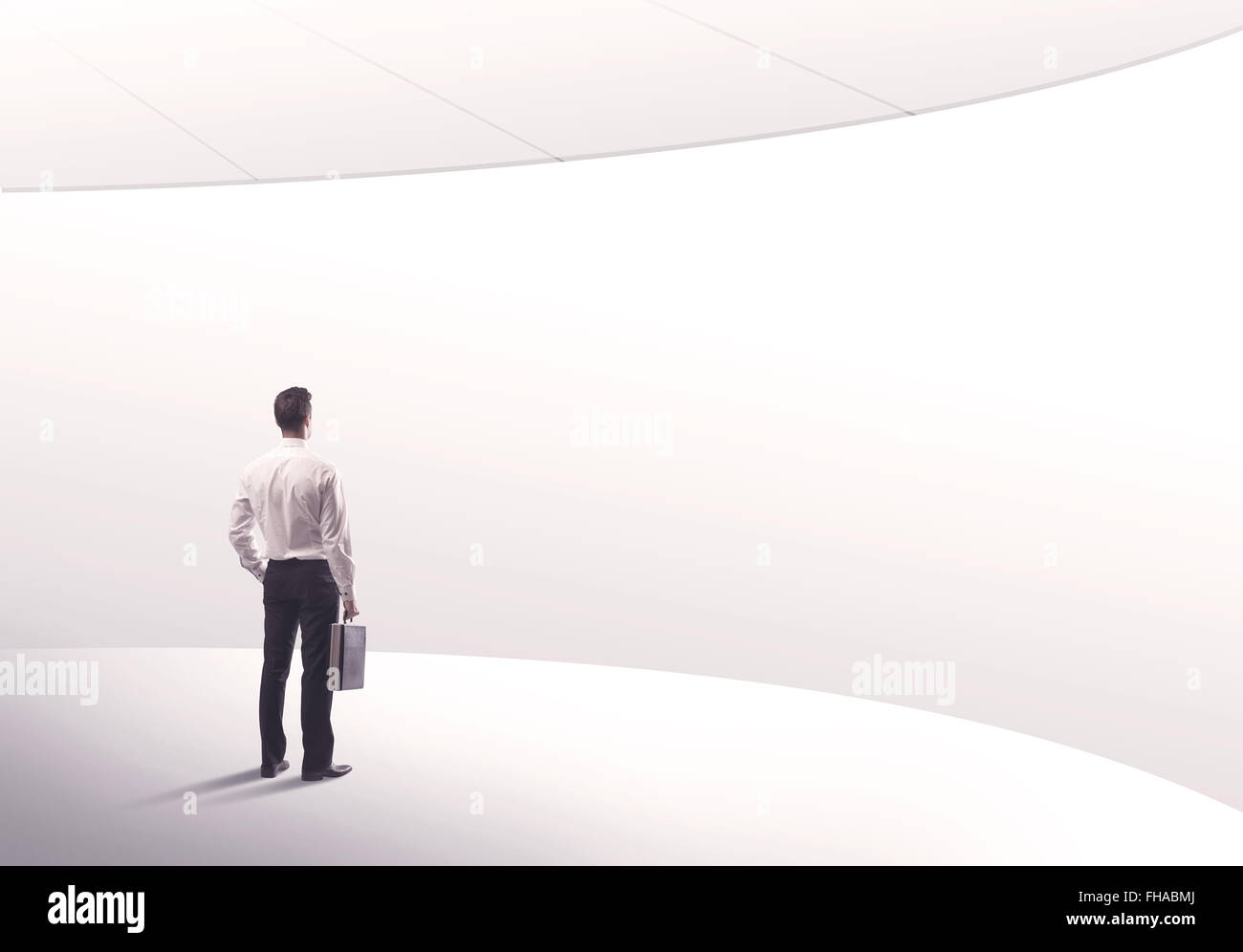 Salesman standing with his back concept Stock Photo - Alamy