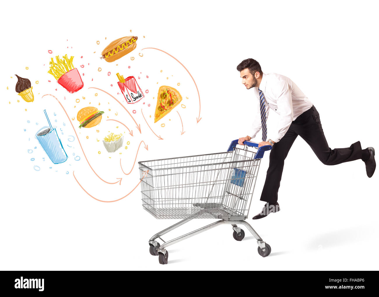 Junk food supermarket trolley hi-res stock photography and images - Alamy