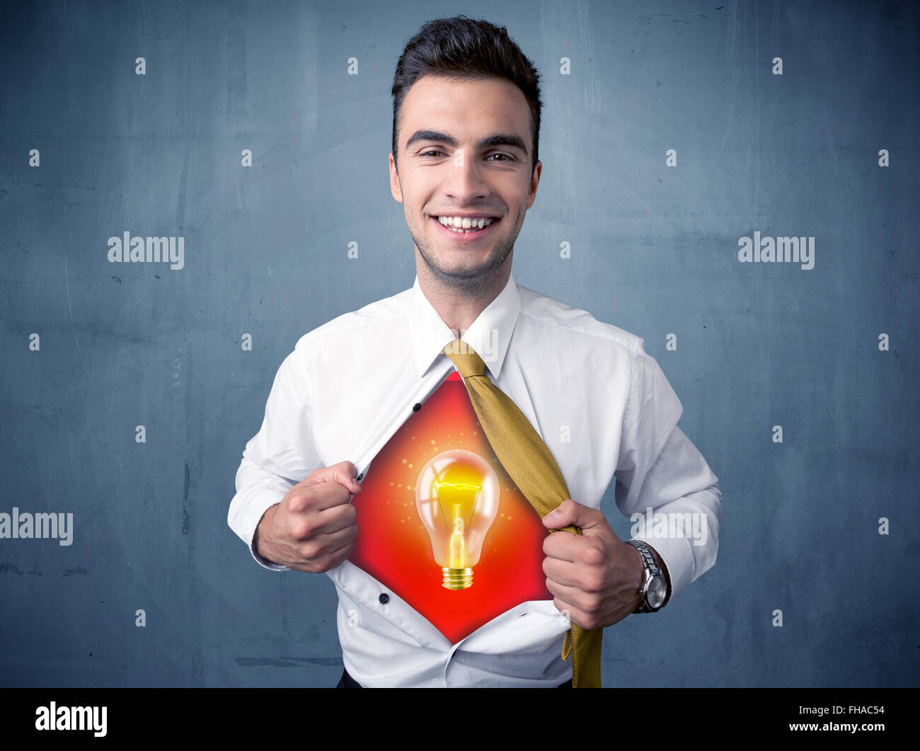 Superhero man ripping open shirt hi-res stock photography and images ...