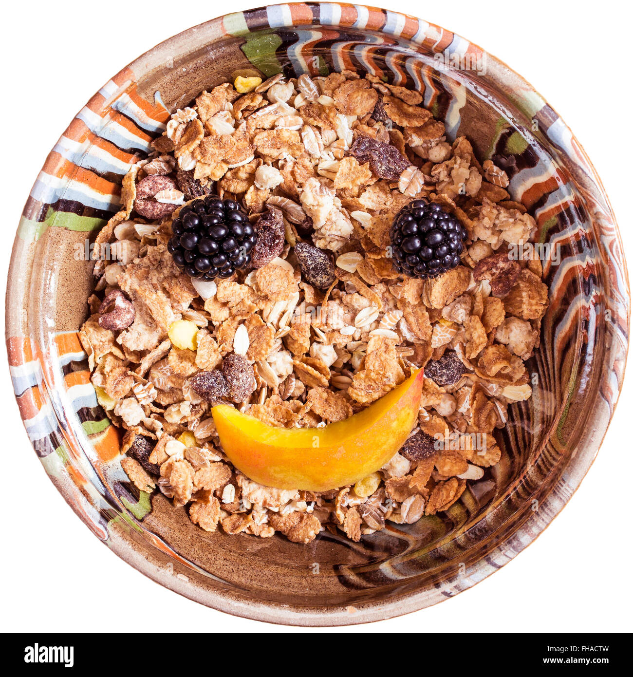 Muesli bowl isolated on white Stock Photo - Alamy