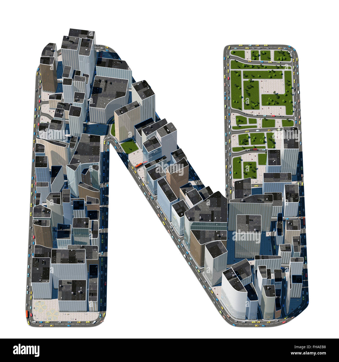 Urban N letter from city font collection. Extreme detail. Custom made ...