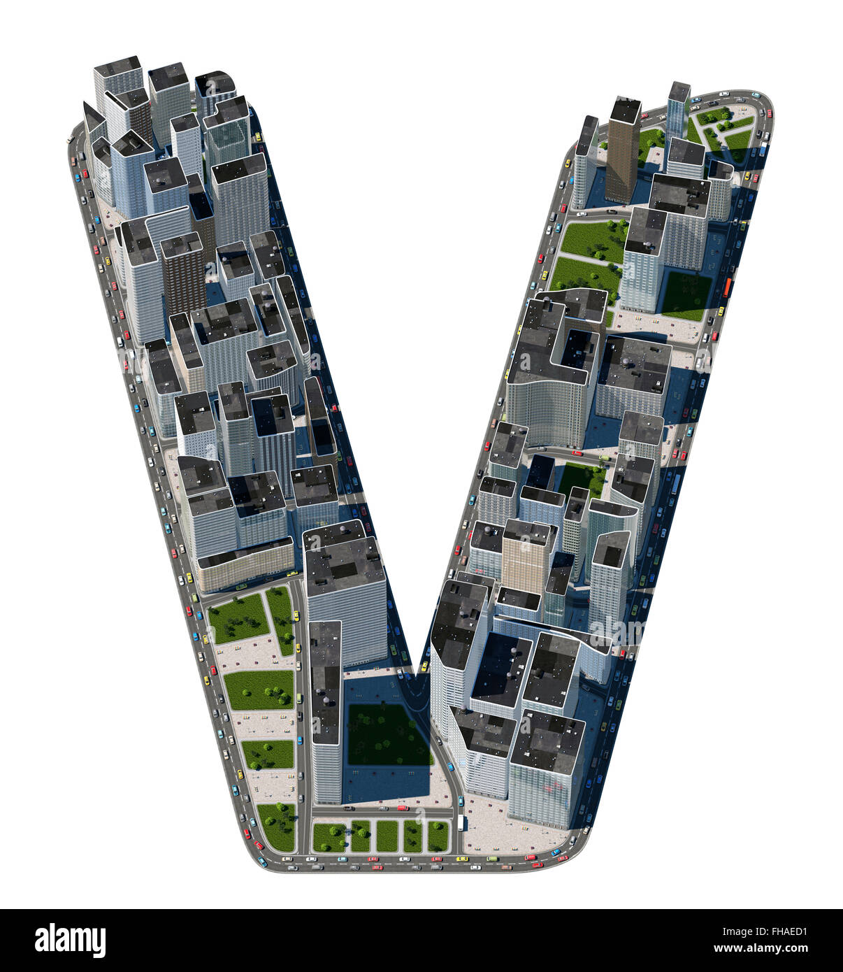 Urban V letter from city font collection. Extreme detail. Custom made ...