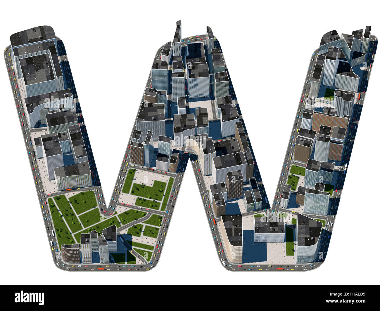 Urban W letter from city font collection. Extreme detail. Custom made ...
