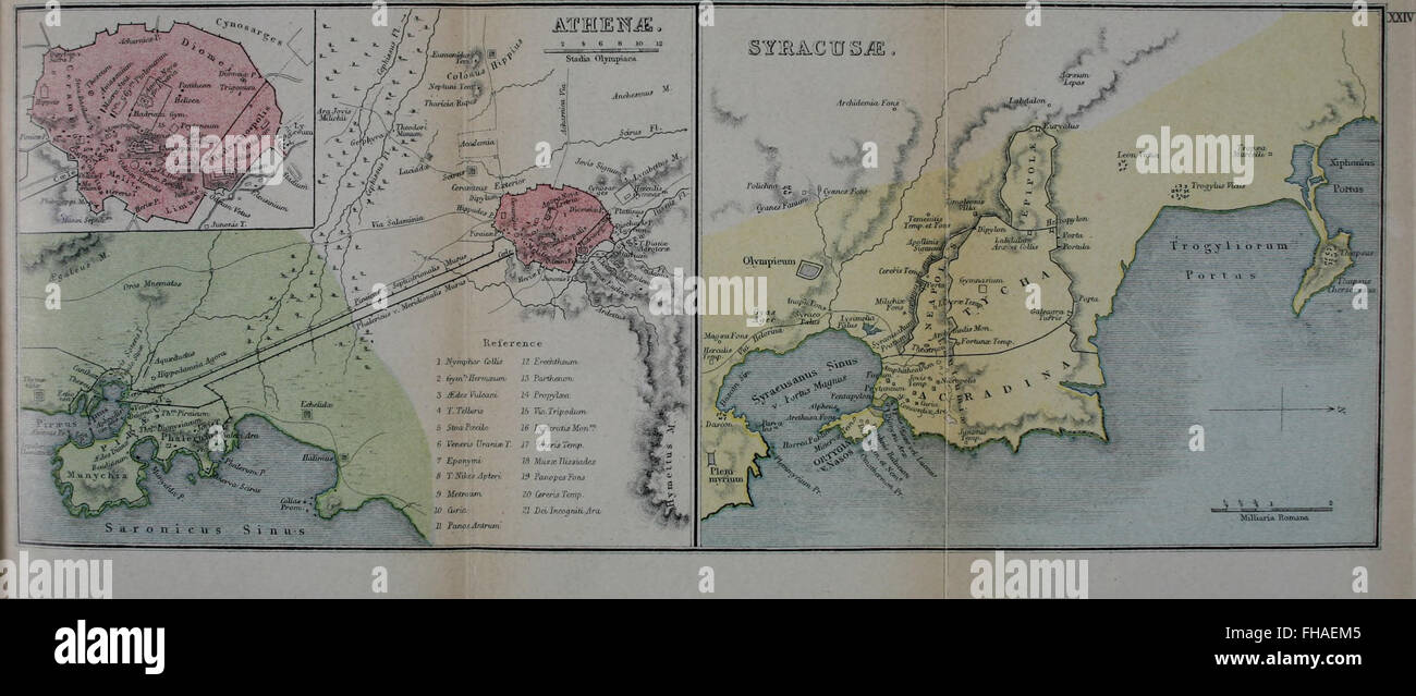 An atlas from 1909 mapping the ancient and classical world, providing ...