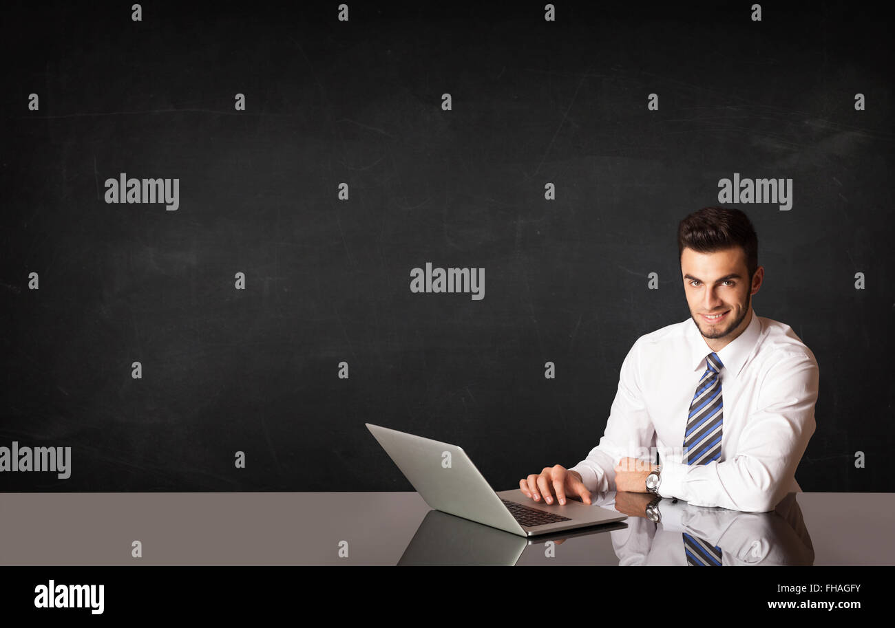 Business man with black background Stock Photo - Alamy
