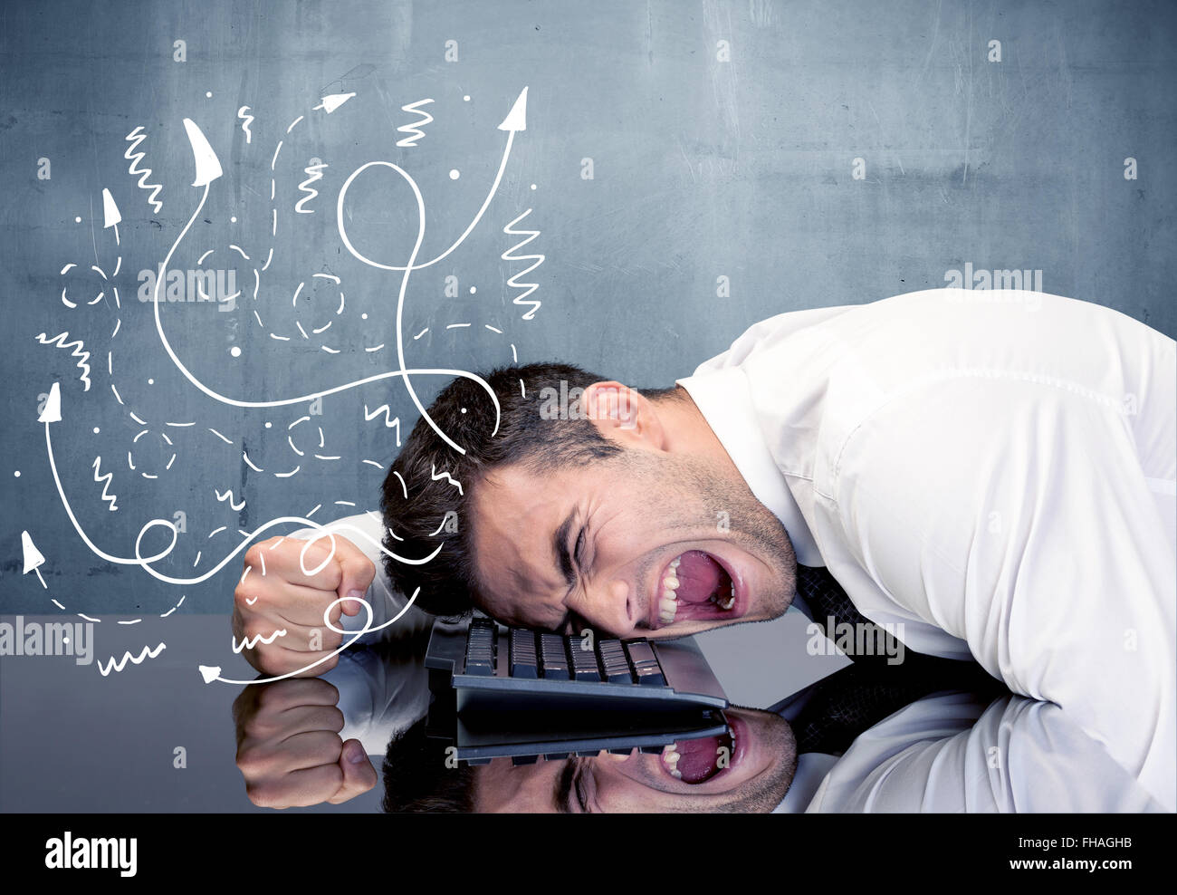 Person head banging with computer hi-res stock photography and images ...