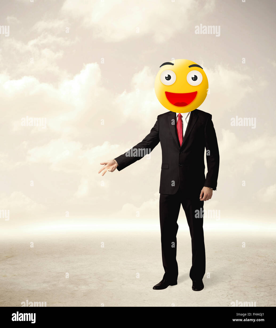 Businessman smiley face sign hi-res stock photography and images - Alamy