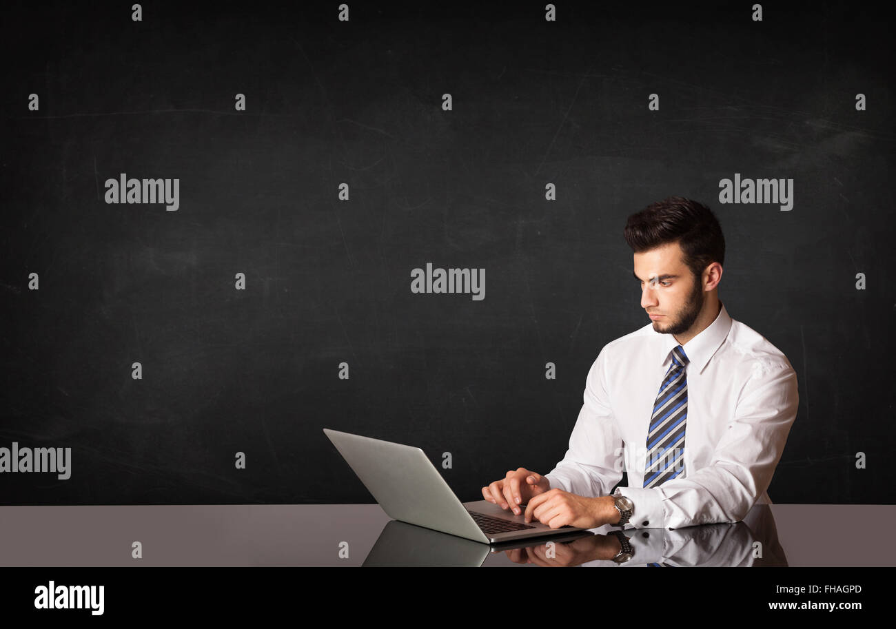 Business man with black background Stock Photo - Alamy