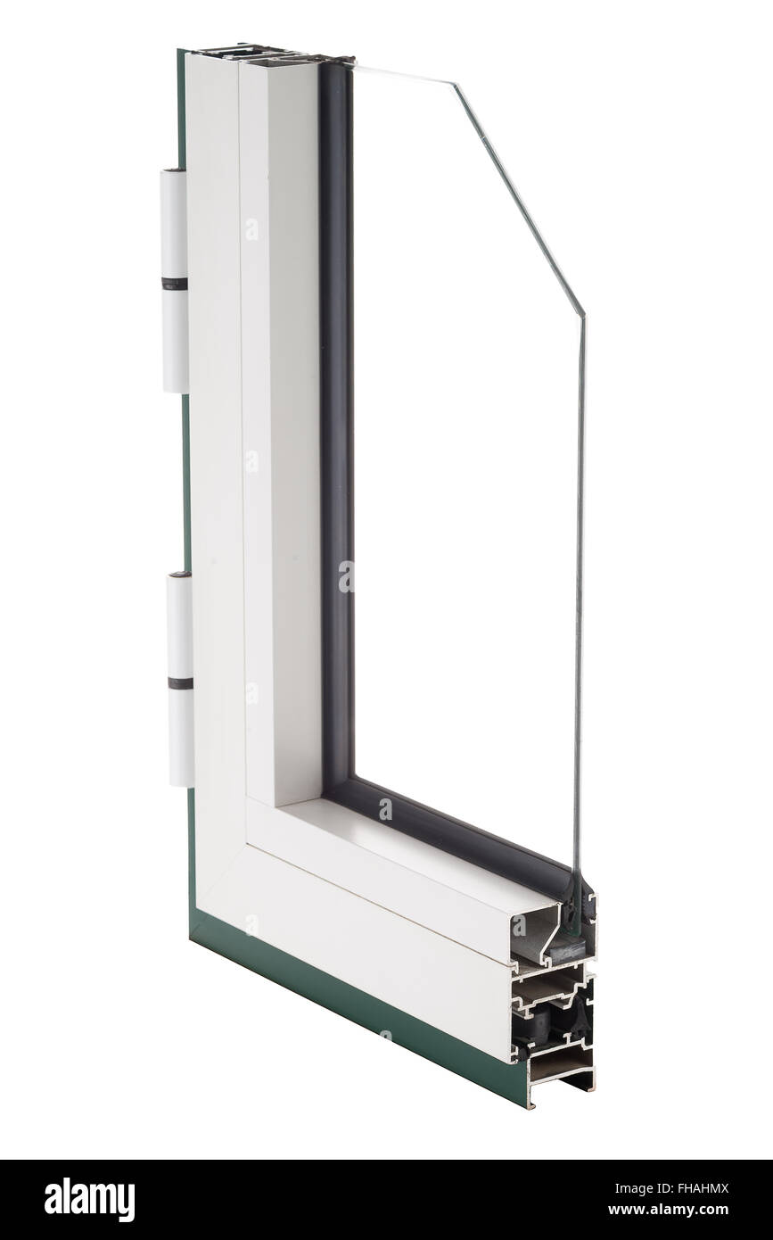Aluminium window sample isolated on white background Stock Photo - Alamy