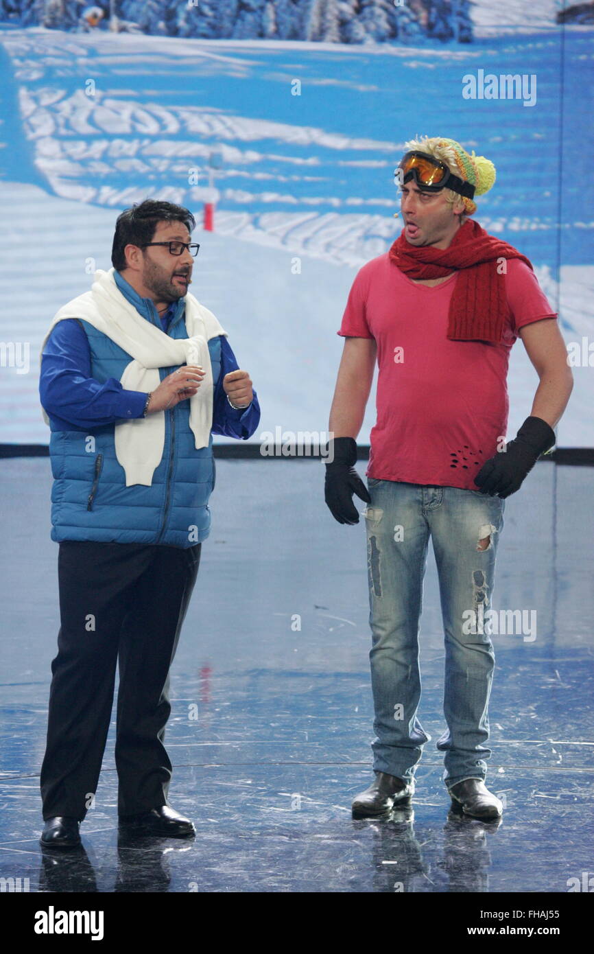 Napoli, Italy. 23rd Feb, 2016. The duo "Ivano e Cristiano "during the ...