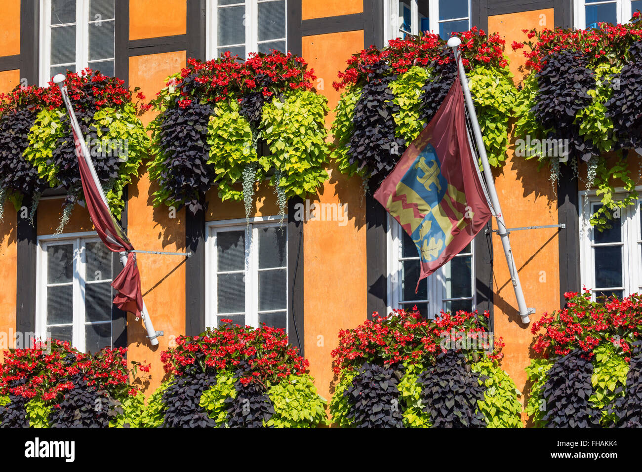 Orange building in Copenhagen, Denmark Stock Photo - Alamy