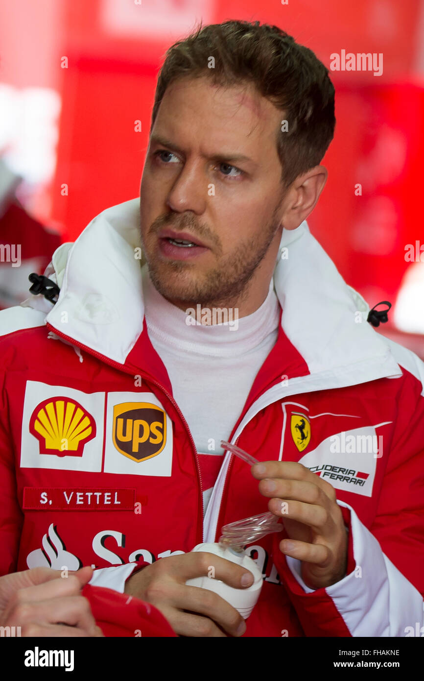 Driver Sebastian Vettel. Team Ferrari. Formula One Test Days at Circuit ...