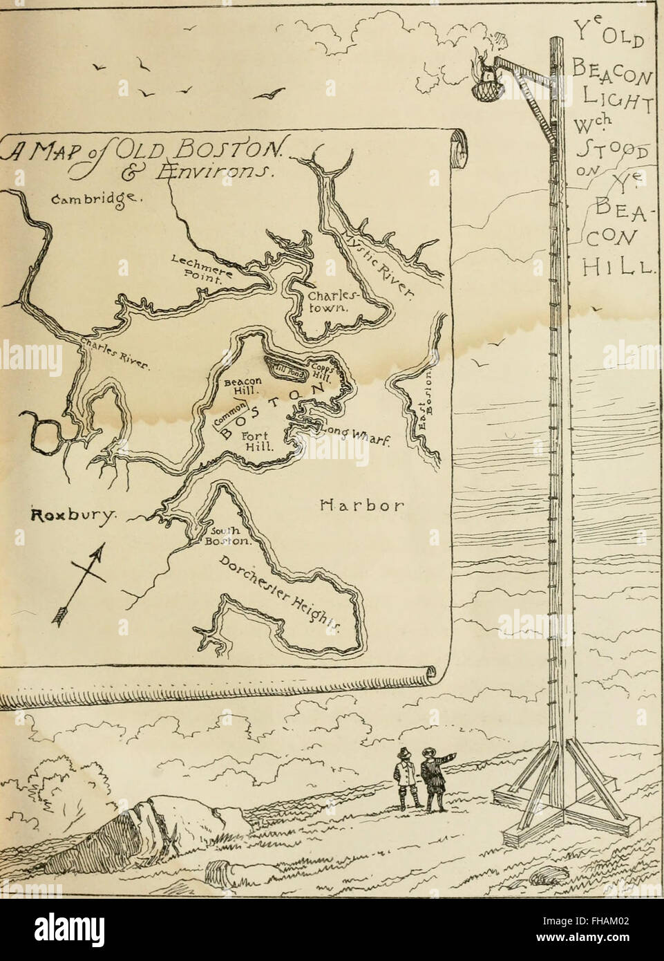 Map of boston 1880 hi-res stock photography and images - Alamy