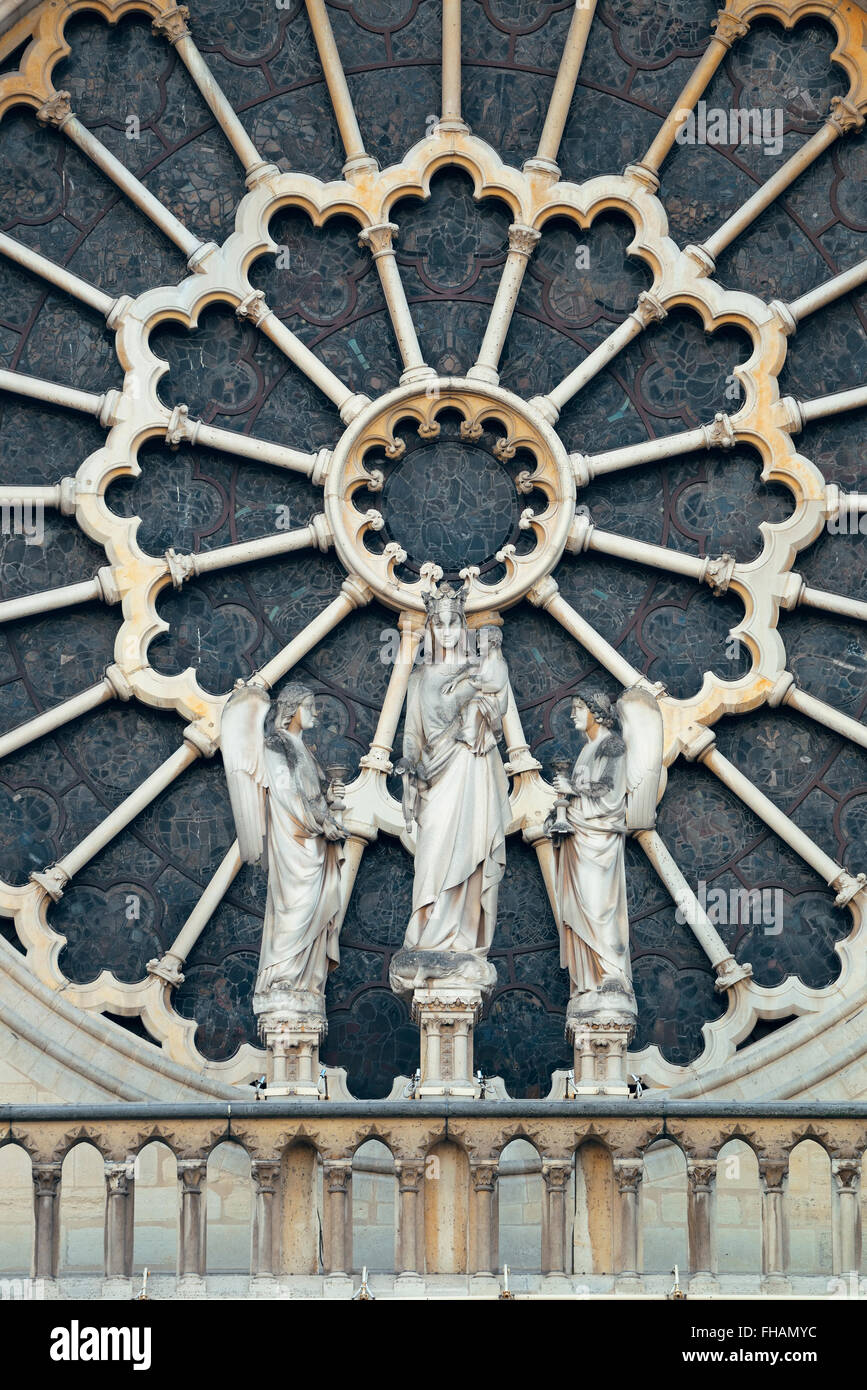 Notre Dame de Paris closeup view as the famous city landmark Stock ...