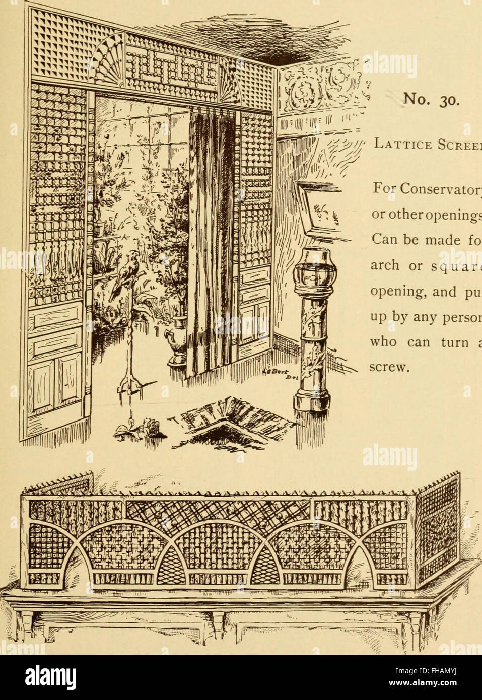 An 1889 guide on decorating doors and windows, with ideas for enhancing ...