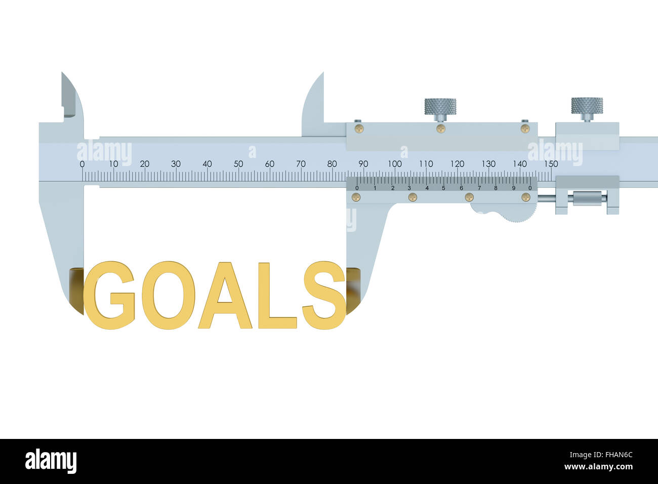 goals measuring concept isolated on white background Stock Photo - Alamy