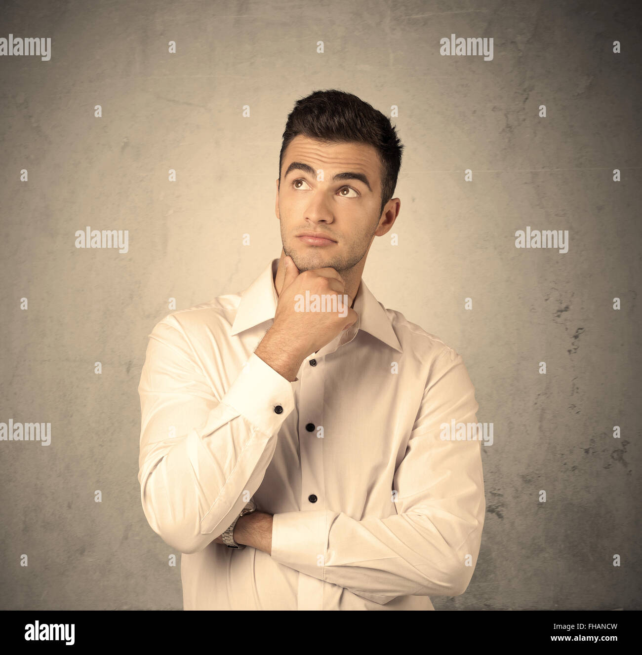 Sales worker making face expressions Stock Photo - Alamy