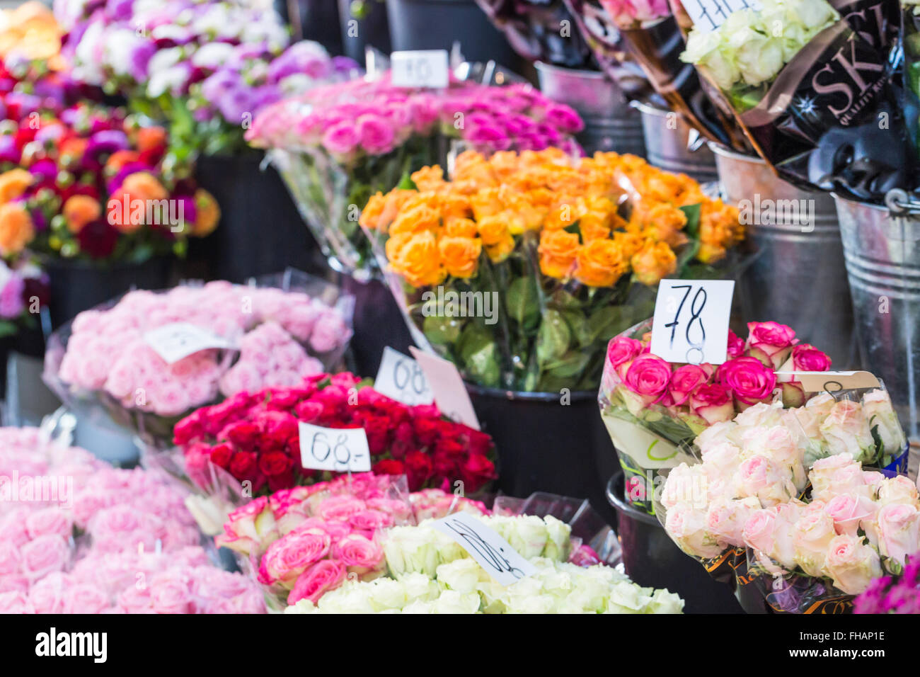 Outdoor flower market in Copenhagen, Denmark Stock Photo - Alamy