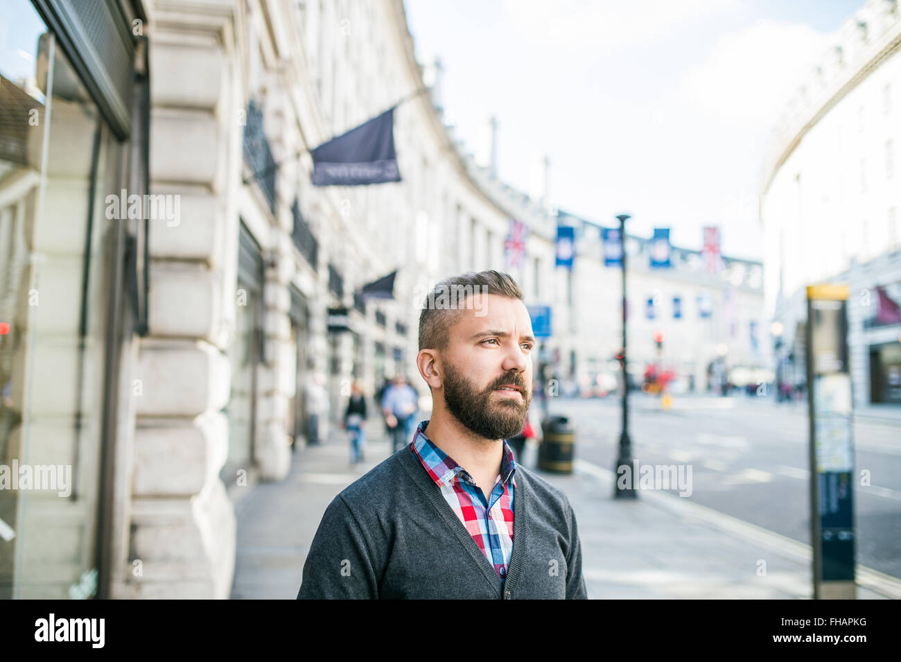 Hipster man in the streets of London, sunny day Stock Photo - Alamy