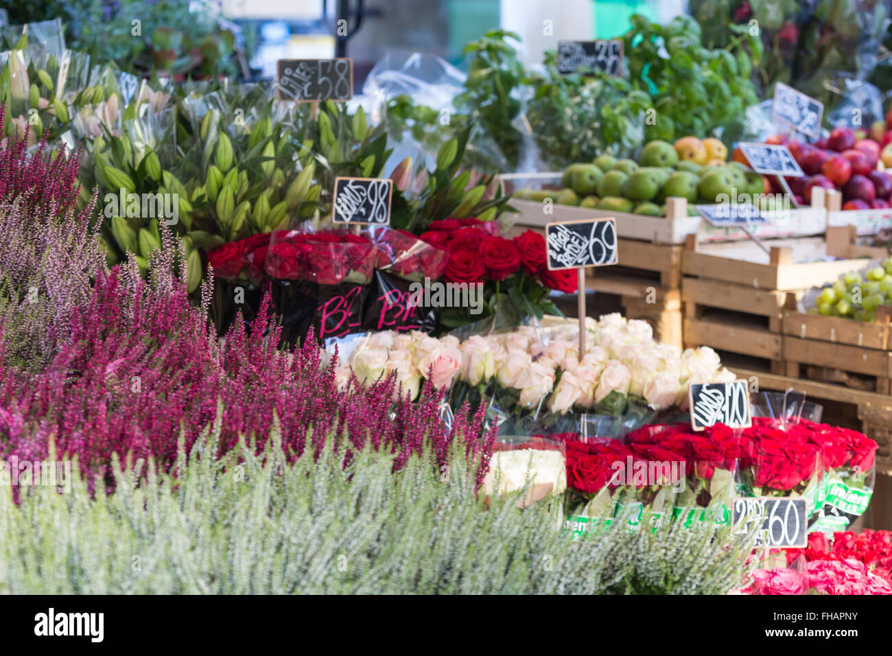 Outdoor flower market in Copenhagen, Denmark Stock Photo - Alamy