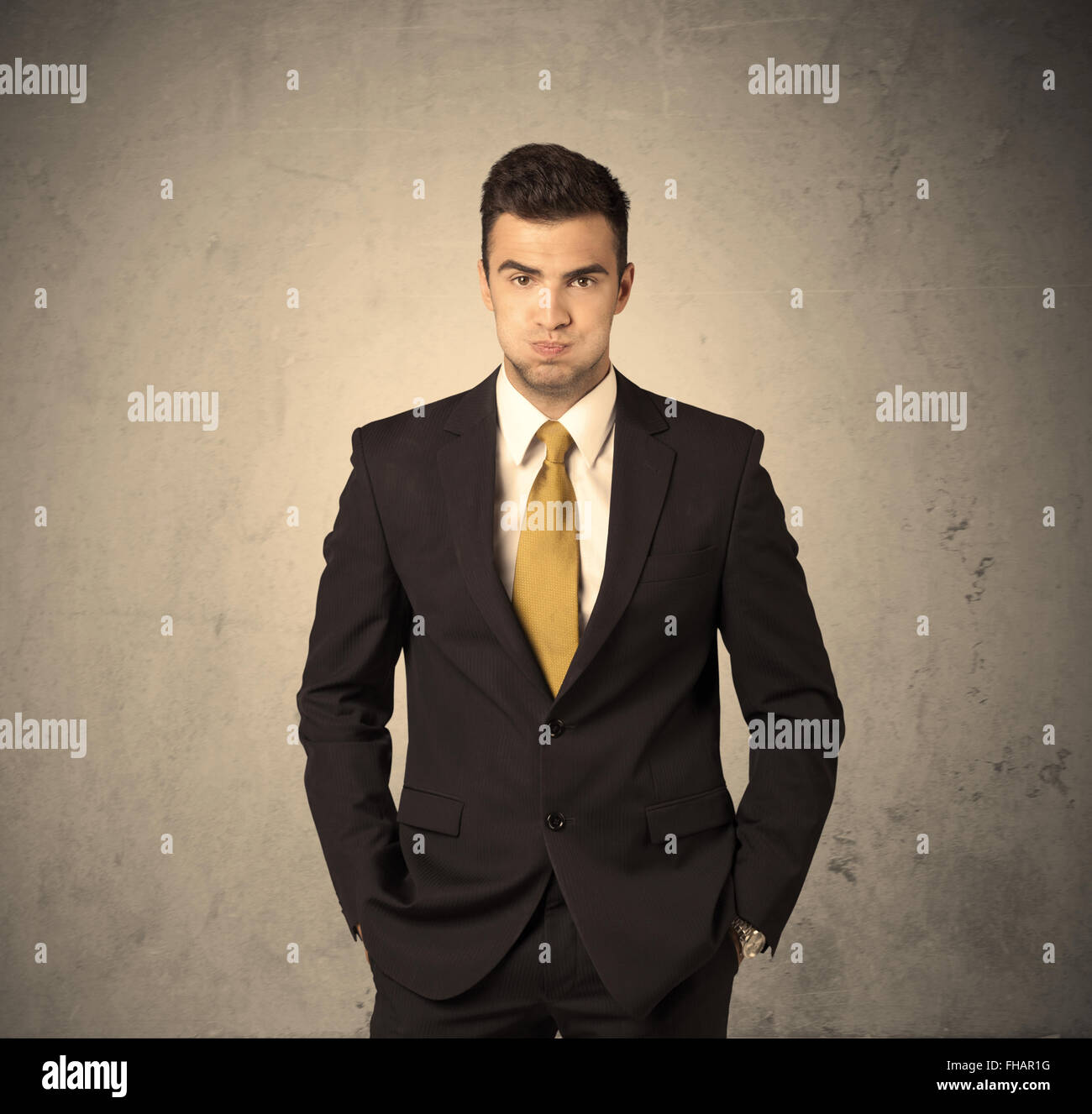Sales worker making face expressions Stock Photo - Alamy