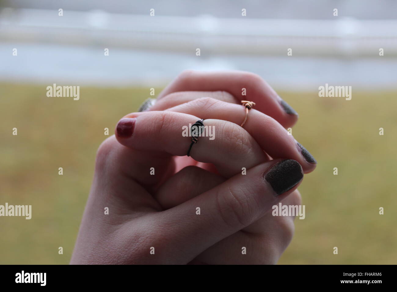 Best friends and matching rings Stock Photo - Alamy
