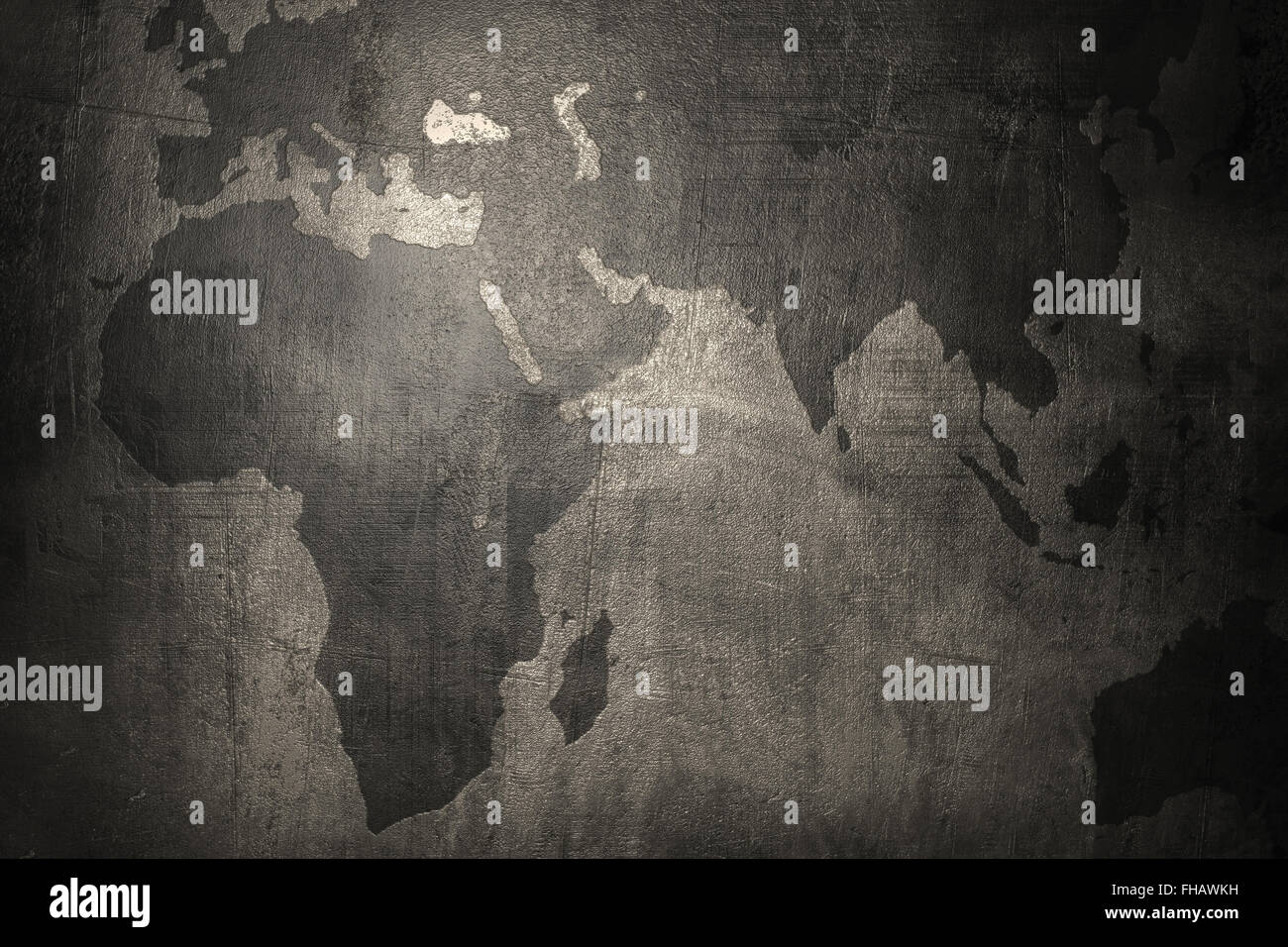 world map on grunge wall background Stock Photo - Alamy