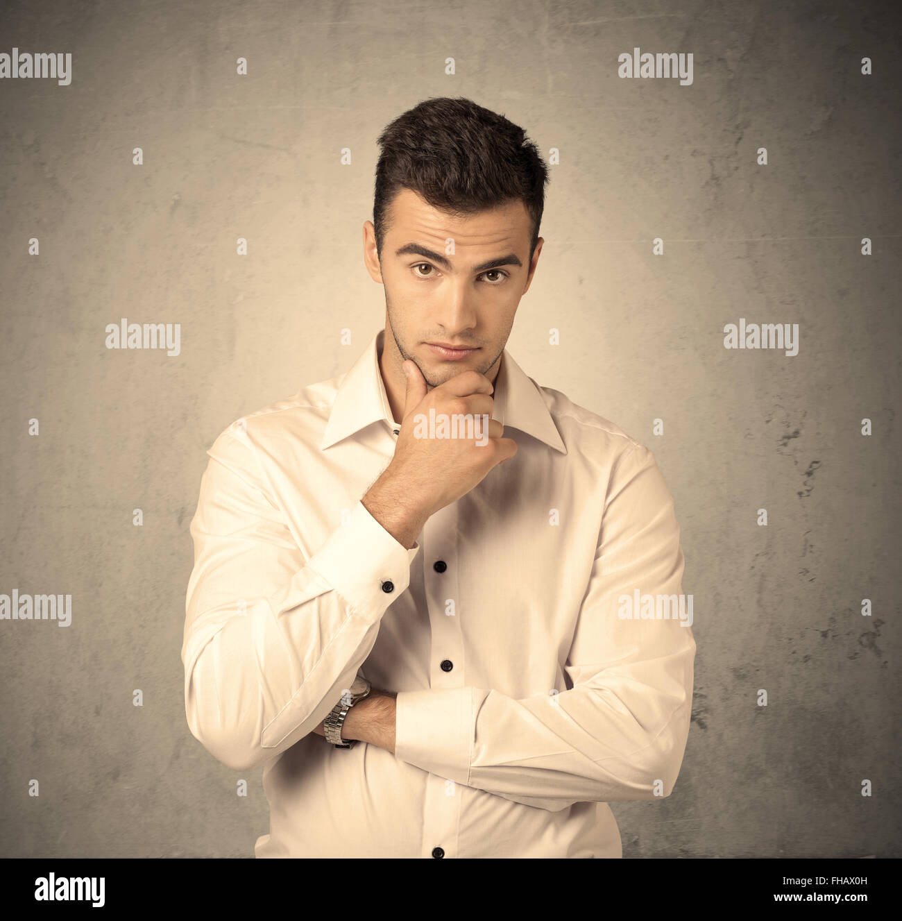 Sales worker making face expressions Stock Photo - Alamy