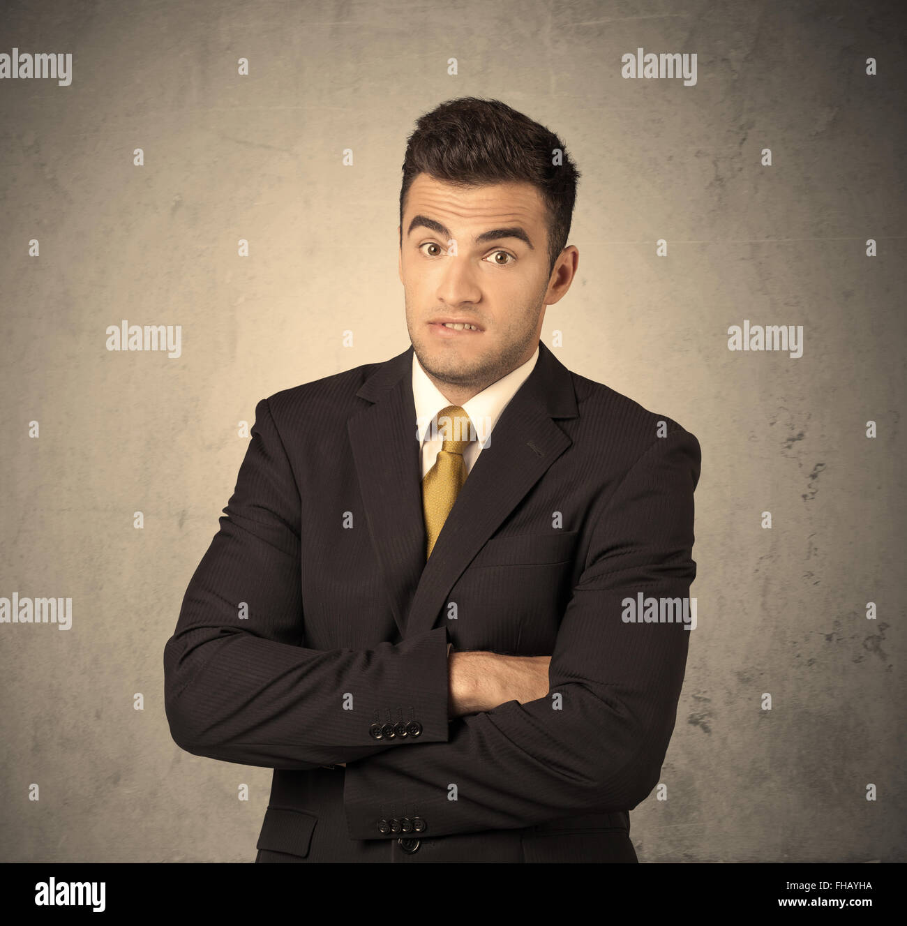 Sales worker making face expressions Stock Photo - Alamy