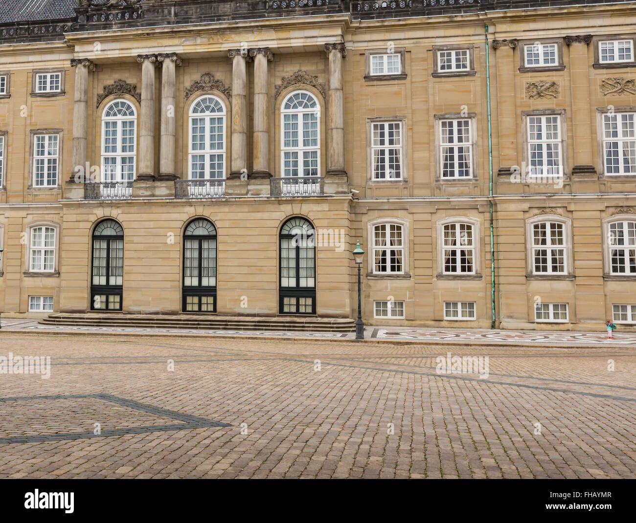 COPENHAGEN, DENMARK -SEPTEMBER 8: Castle Amalienborg with statue of ...