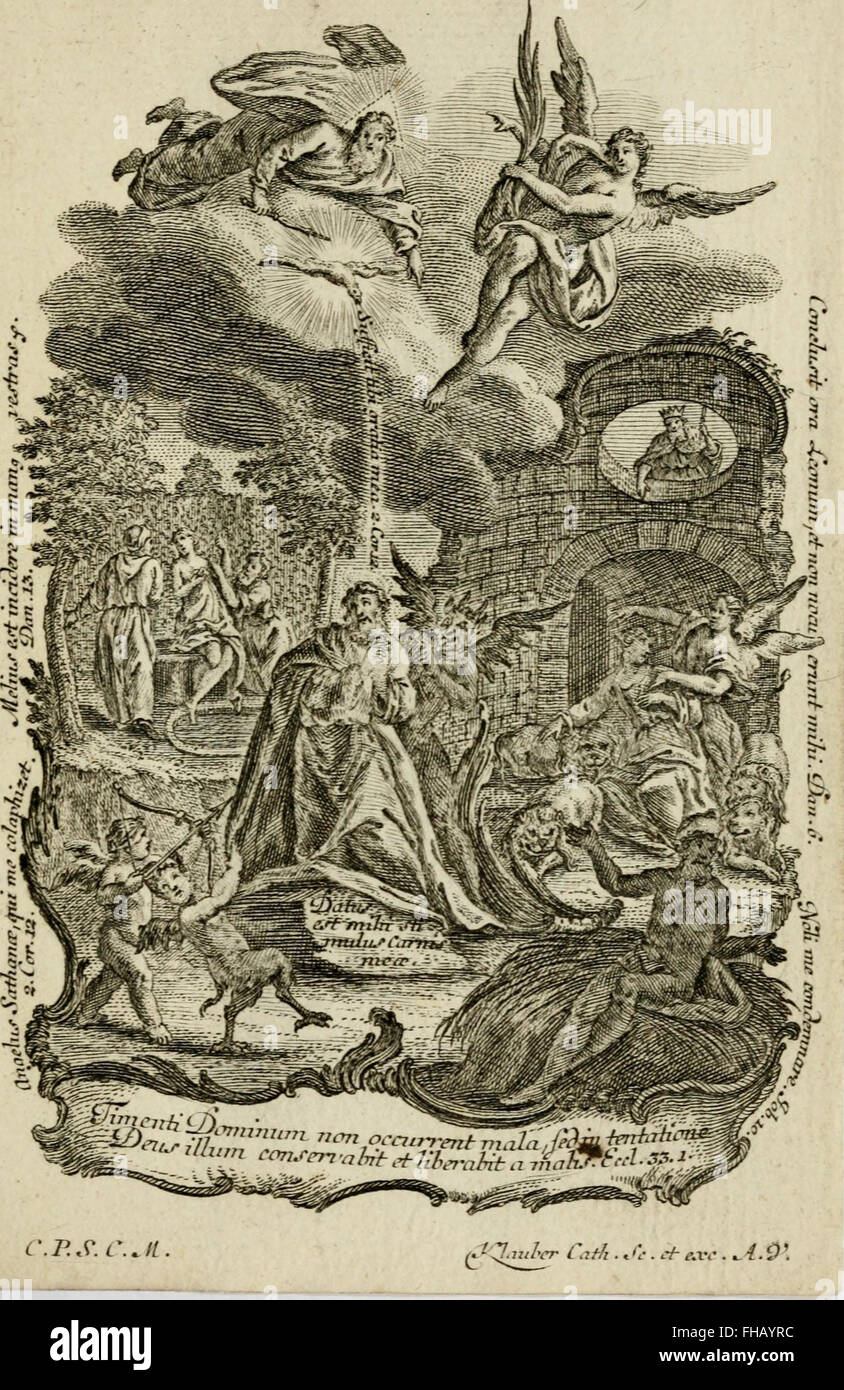 A collection of religious engravings from 1750, showcasing biblical ...