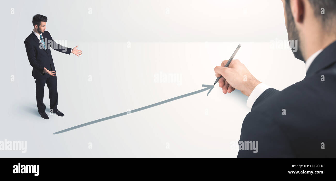 Business person looking at line drawn by hand Stock Photo - Alamy