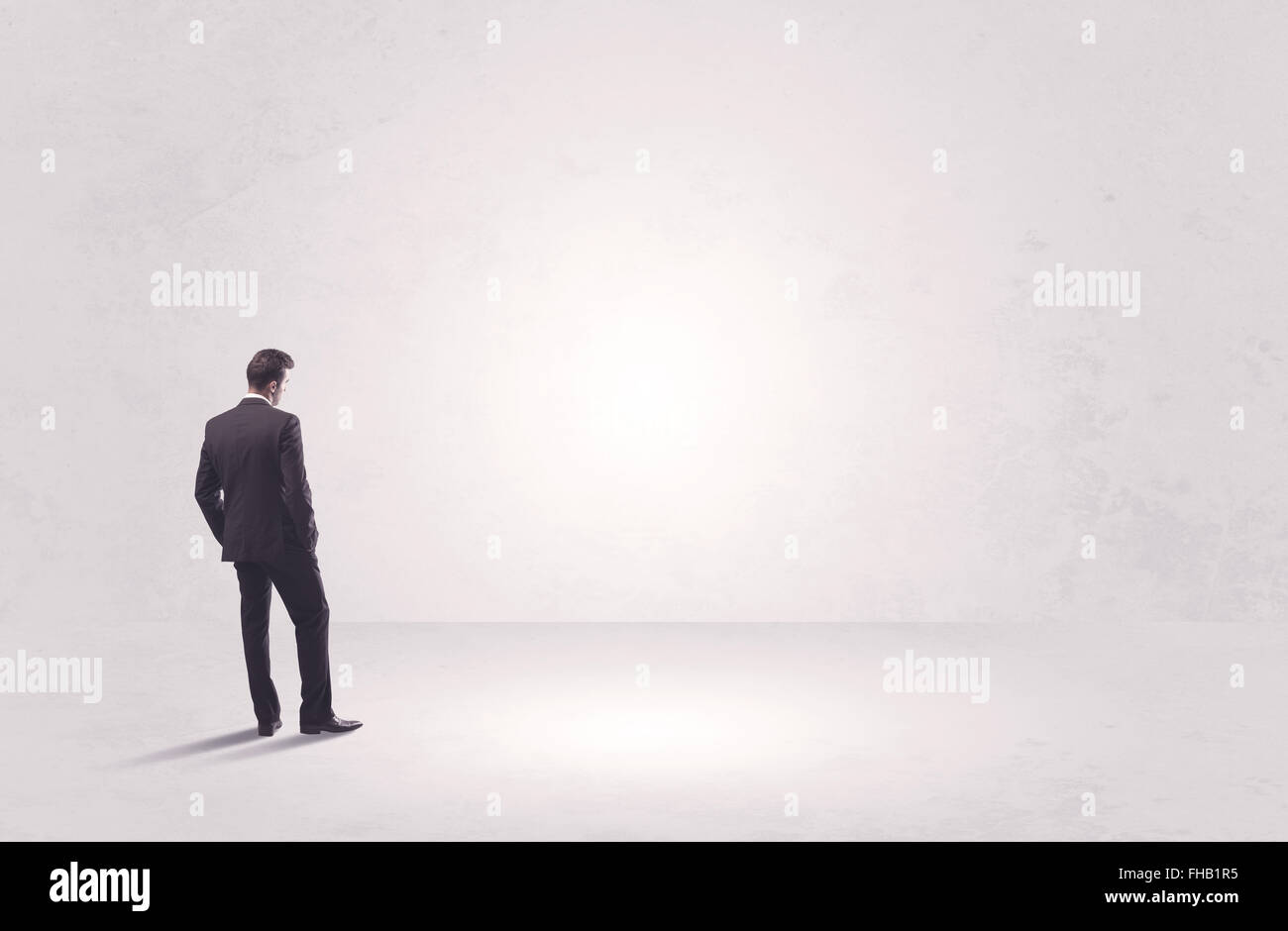 Finance worker standing in pure nothing Stock Photo - Alamy