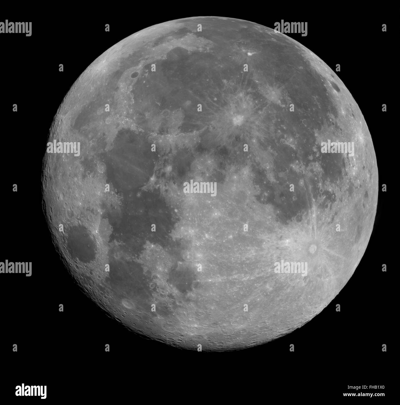 Moon of 23 February 2016 Stock Photo - Alamy