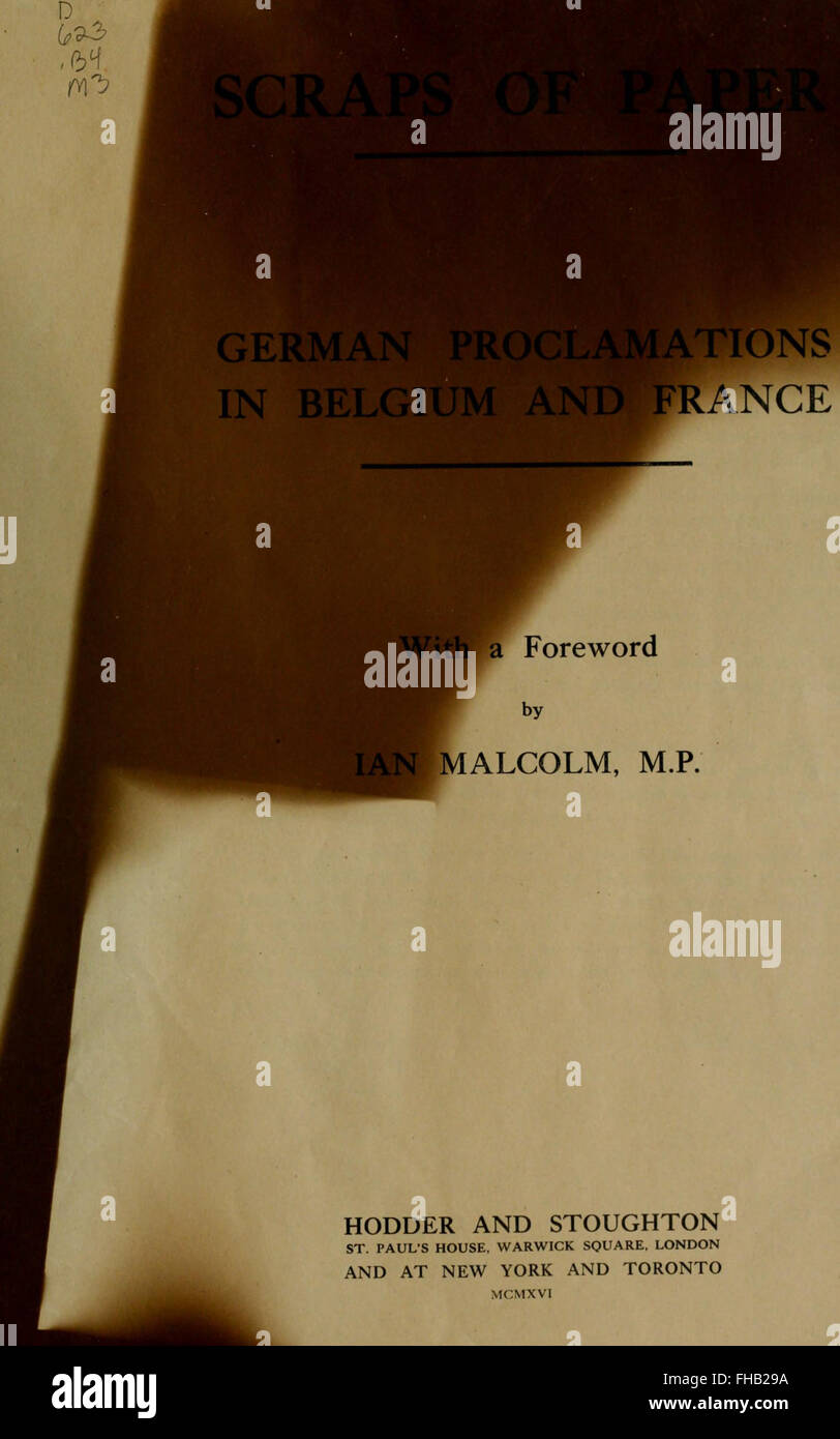 Scraps of paper; German proclamations in Belgium and France (1916 Stock ...