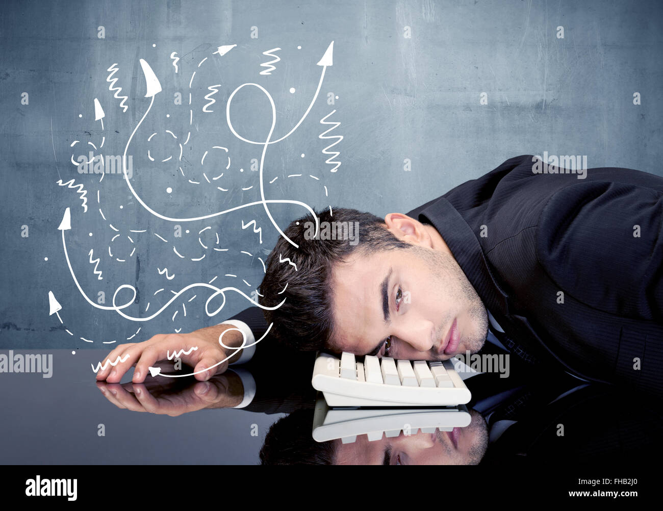 Person head banging with computer hi-res stock photography and images ...