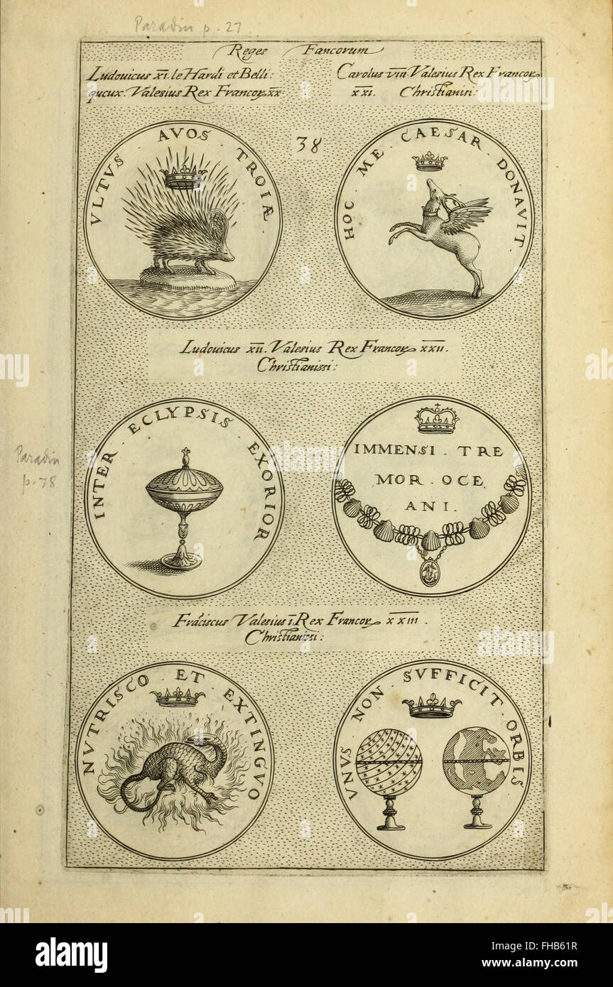 A 1600 work on divine and human symbols, representing popes, emperors ...