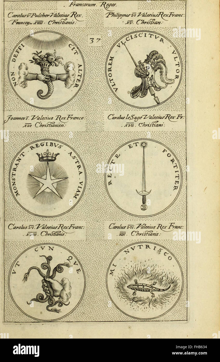 An illustrated work from 1600 featuring divine and human symbols used ...