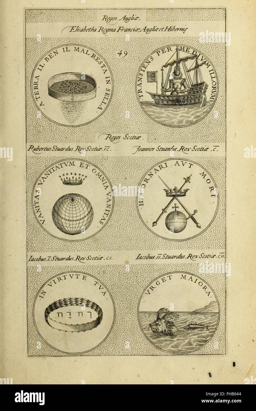 A historical work from 1600 featuring the divine and human symbols of ...