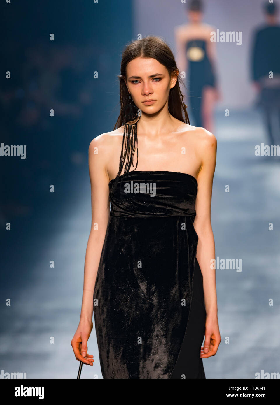 New York, NY USA - February 13, 2016: Model walks runway for Baja East ...