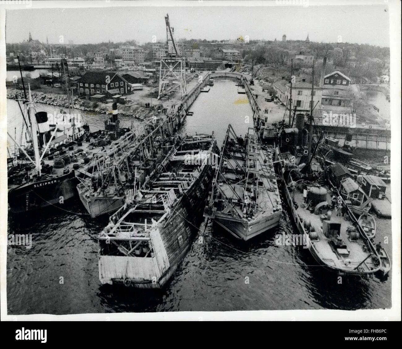 1961 - Special Dry Dock built for Vasa after she was raised. © Keystone ...