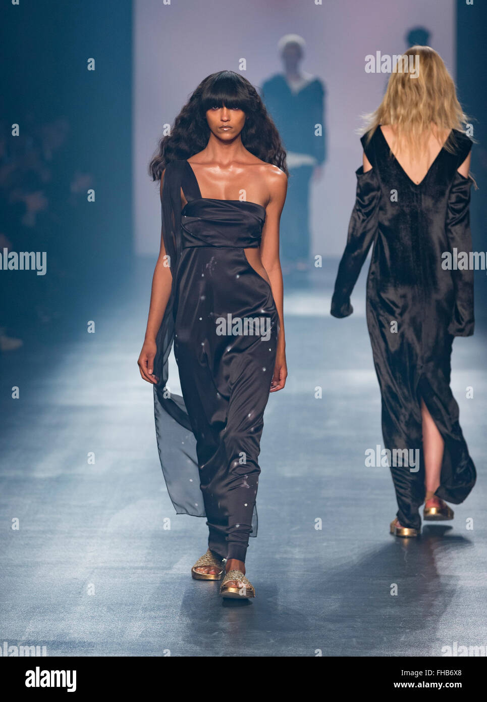 New York, NY USA - February 13, 2016: Model walks runway for Baja East ...