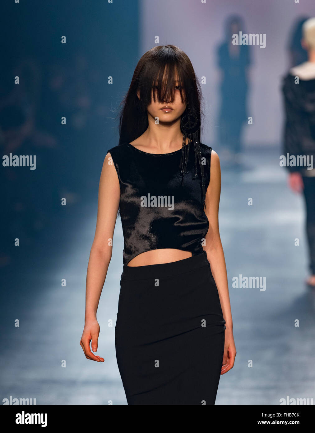 New York, NY USA - February 13, 2016: Model walks runway for Baja East ...